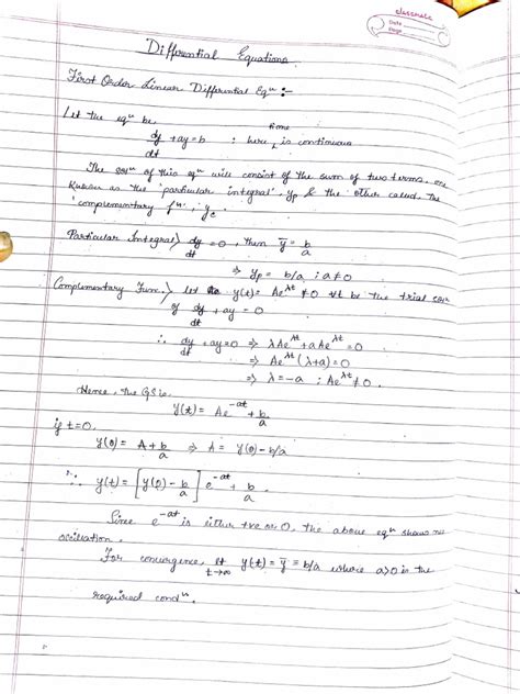 Differential Equations Notes Pdf