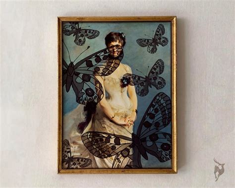 Butterfly Altered Art Portrait Quirky Home Decor Digital Download Etsy