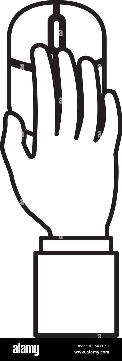 Hand Using Computer Mouse Stock Vector Image Art Alamy