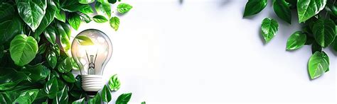 Renewable Energy Concept Lightbulb Made From Leaves Background Eco
