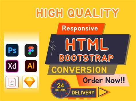 A Figma PSD XD Ai Sketch To Responsive HTML CSS BOOTSTRAP JS Upwork