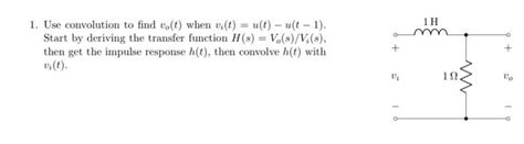 Solved Use Convolution To Find Vo T When Chegg Com