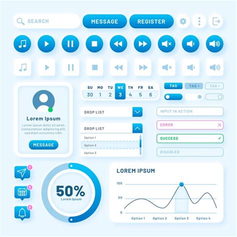 Free Vector Gradient Ui Kit Collection