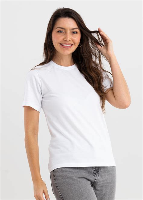 Camiseta Básica Feminina Malha Pima Branca