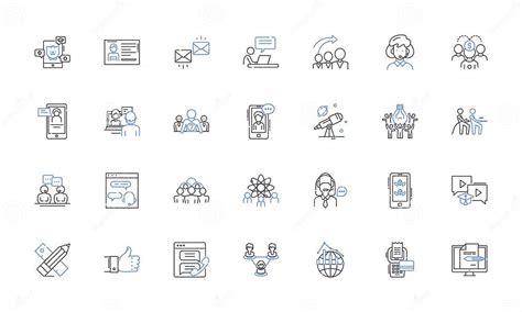 Industry Association Line Icons Collection Alliance Collaboration