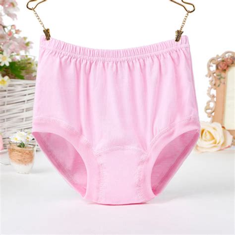 3x Women Cotton Panties Middle Age Elderly Underwear High Waist Brief