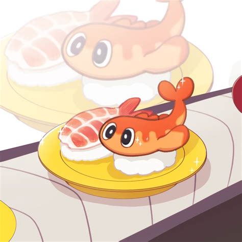可爱又好吃的日式回转寿司插画图片，吃起来吧胖子 Bobopic