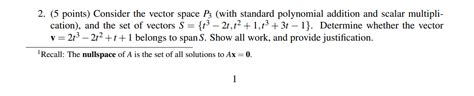 Solved Points Consider The Vector Space P With Chegg