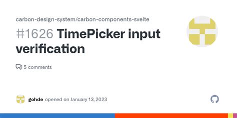 Timepicker Input Verification · Issue 1626 · Carbon Design Systemcarbon Components Svelte · Github