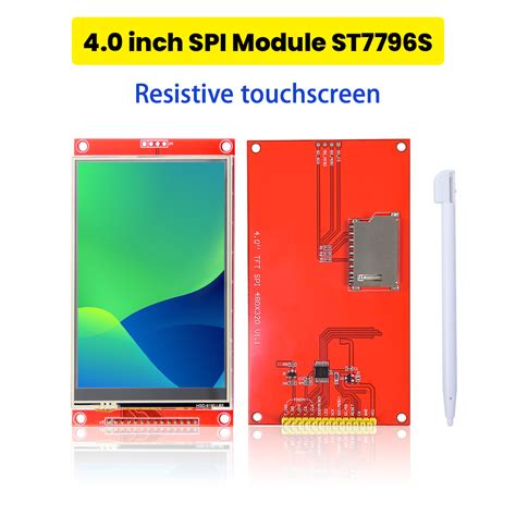 Keyestudio 4 0 Inches TFT LCD Resistive Touchscreen Display Module SPI Series ST7796S Compatible