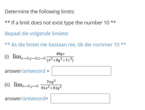 solved determine the following limits if a limit does