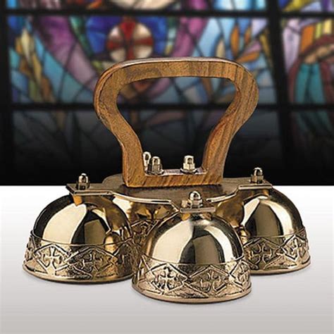 Sudbury Brass Embossed Four Bell Altar Bell Set Angel Direct Inc