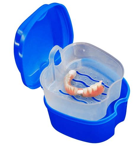 Yuehao Denture Case Hanging Denture Bath Case Teeth False Box With Box Container Storage Net
