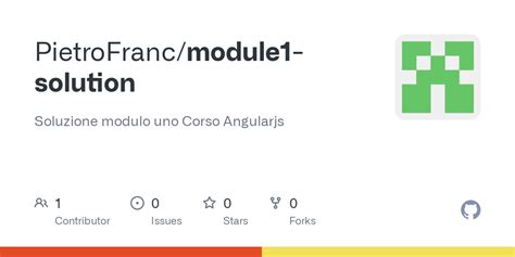 github pietrofranc module1 solution soluzione modulo uno corso angularjs