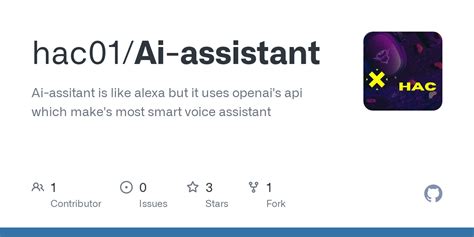 github hac01 ai assistant ai assitant is like alexa but it uses