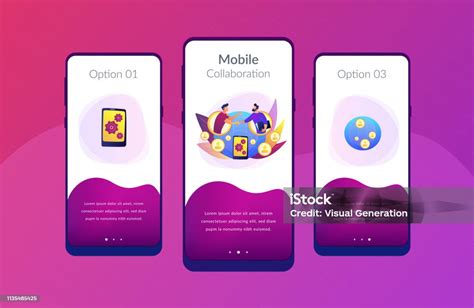 Mobile Collaboration App Interface Template Stock Illustration Mobile Collaboration App Interface Template Stock Illustration
