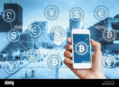 Bitcoin Cryptocurrency And Blockchain Concept For Digital Payment With A Person Using A