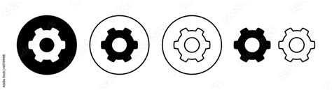 setting icon set for web and mobile app cog settings sign and symbol
