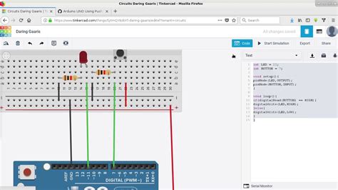 Arduino Uno Using Push Button To Turn On Led Light Arduino W
