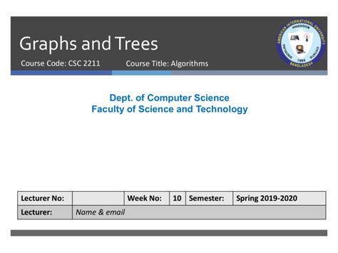 Graphs And Trees Algorithms Presentation