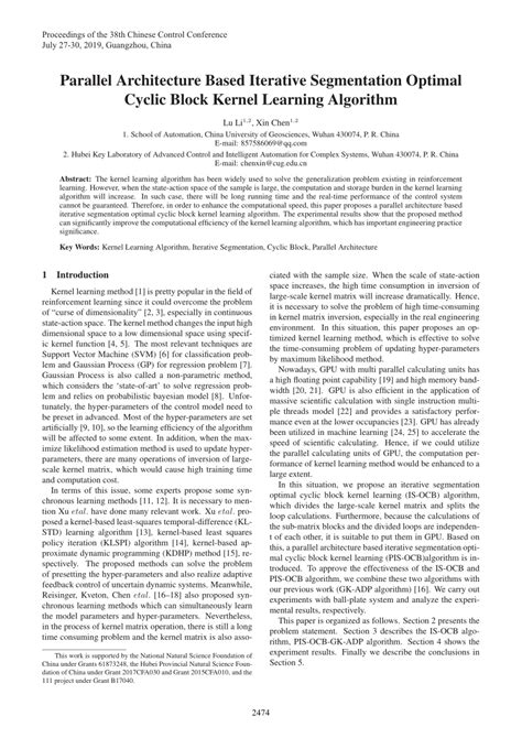 Pdf Parallel Architecture Based Iterative Segmentation Optimal Cyclic