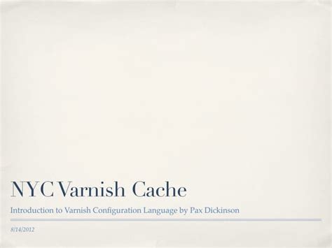 Introduction To Varnish Vcl Key