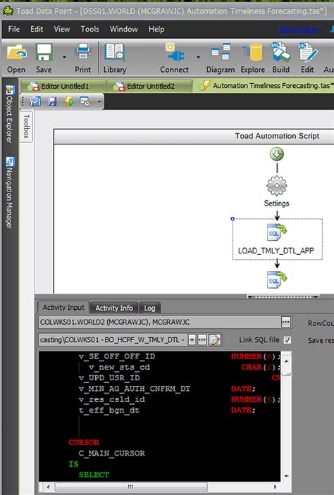 Executing A Script That Executes Another Using Toad Data Point