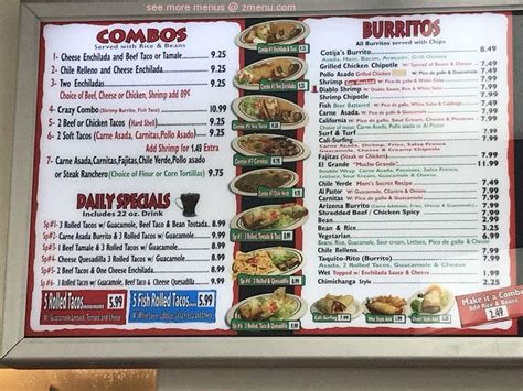 Online Menu Of Cotijas Taco Shop Restaurant El Cajon California