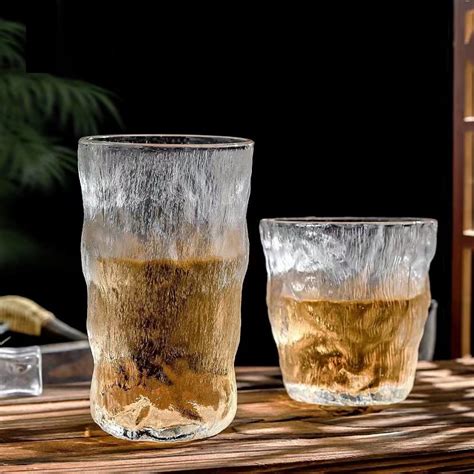 Creative Glacier Texture Clear Glass Whisky Tumblers Fashionable Wine