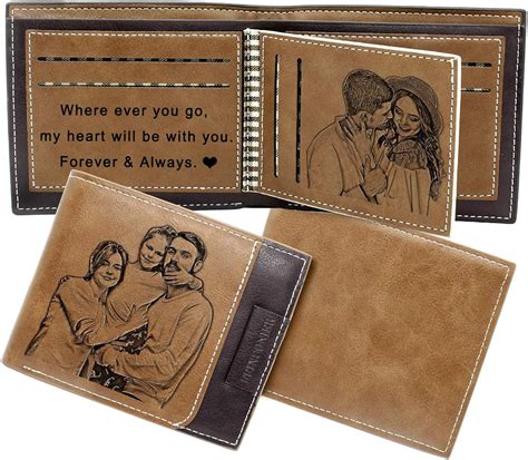 Personalized Custom Wallets Engraved Leather Photo Wallet For Men Dad Husband