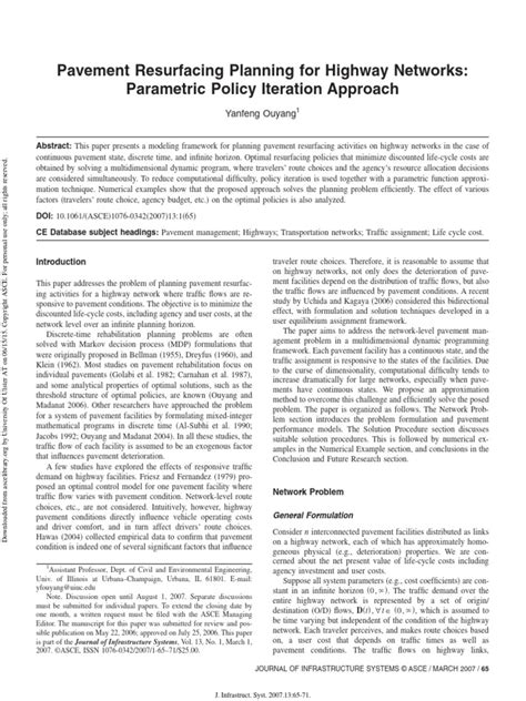 Ouyang 2007 Pavement Resurfacing Planning For Highway Networks