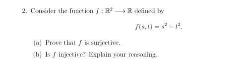 Solved 2 Consider The Function Fr2 R Defined By