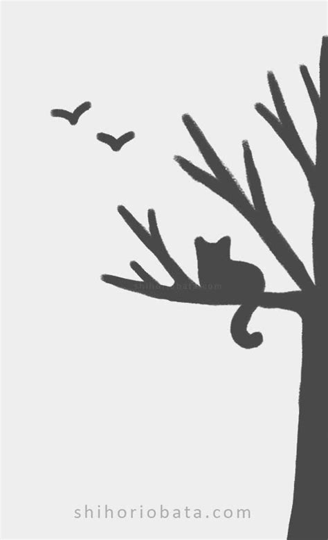 20 Easy Tree Drawing Ideas Simple Cat Drawing Tree Drawing Easy Doodles Drawings