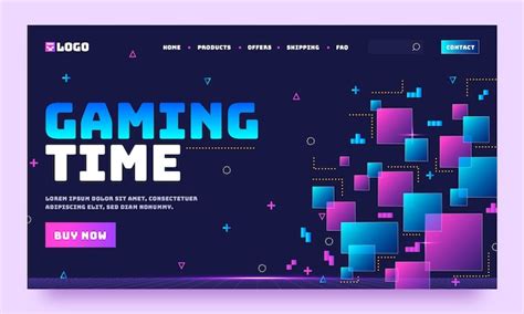 게임 방문 페이지 템플릿 디자인 무료 벡터
