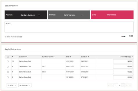 Record A Multiple Invoice Batch Payments