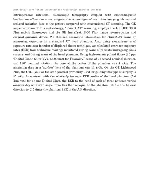 Intraoperative Rotational Fluoroscopic Tomography Coupled With Electromagnetic