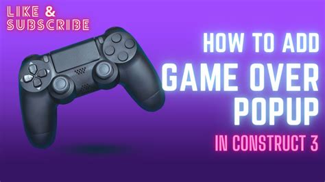 how to add game over popup construct 3 tutorial platformer game 5 easy tutorial please