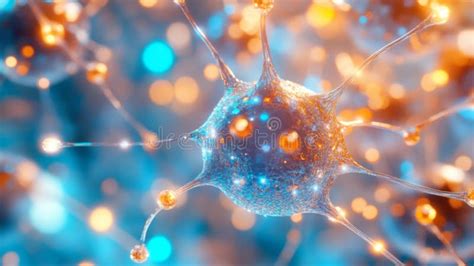 Abstract Neuron Cell Network Glowing Brightly Stock Illustration Illustration Of Signal