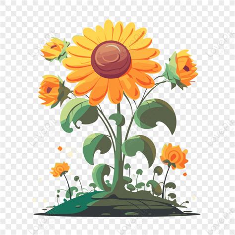 성장하는 꽃클립 아트만화상표 Png 일러스트 무료 다운로드 Lovepik