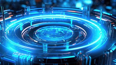 Exploring The Future Round Fragment Of 3d Digital Interface Art
