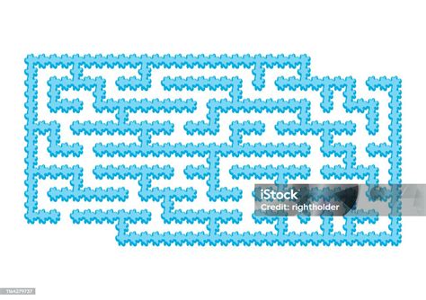 색상 직사각형 미로 만화 스타일의 푸른 겨울 얼음입니다 아이들을위한 게임 아이들을위한 퍼즐 미로 수수께끼 흰색 배경에 격리된 플랫 벡터 그림입니다 도면을 위한 공간 0명에