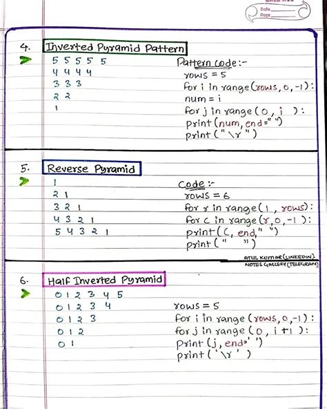 Python Programming Code💻 Learn🚀 Python Patterns Codes📌save
