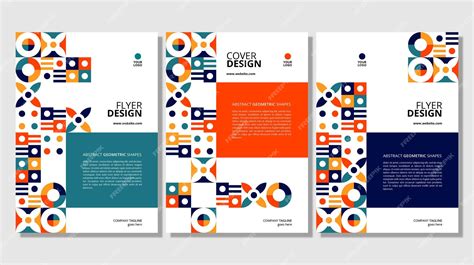 Premium Vector Abstract Flat Geometric Shapes Cover Design