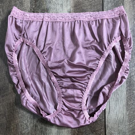 Vintage Hanes Womens Nylon Lace Trim Panties Mauve S Gem