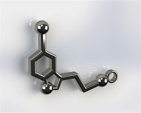 Obj File Serotonin Molecule Pendant・3d Printable Model To Download・cults