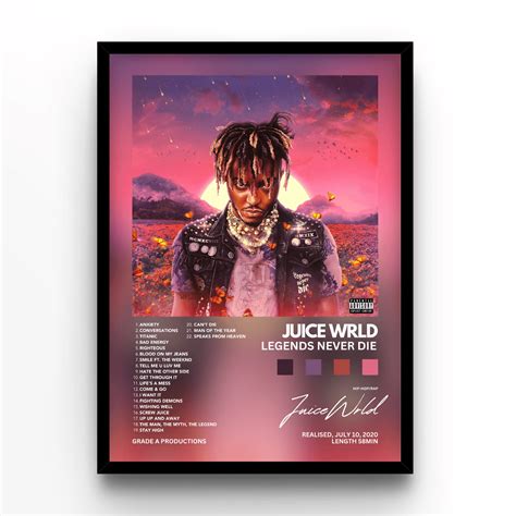 Juice Wrld Legends Never Die Album Poster Rapper Posters