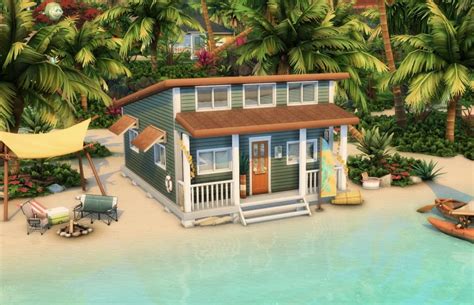 THE SIMS 4: BEACH HOUSE / CASINHA NA PRAIA | Sims house, Sims 4 beach house, Sims 4 houses