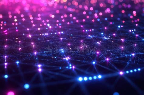 Network Connections Glowing Lights Abstract Digital Technology Background Stock Illustration