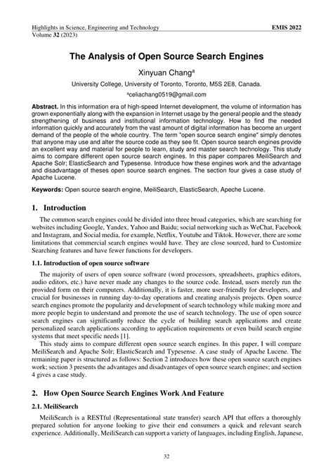 Pdf The Analysis Of Open Source Search Engines