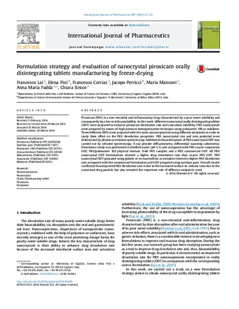 Pdf Enhancing Piroxicam Solubility In Odts